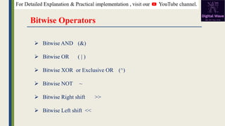 4. operators in c programming by digital wave | PPT