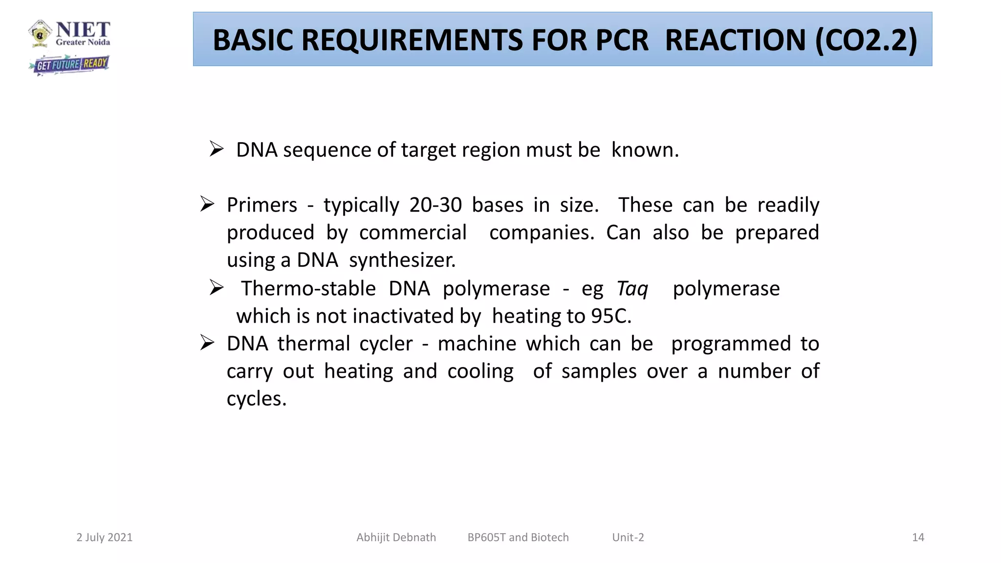 Brief Introduction to PCR | PPTX