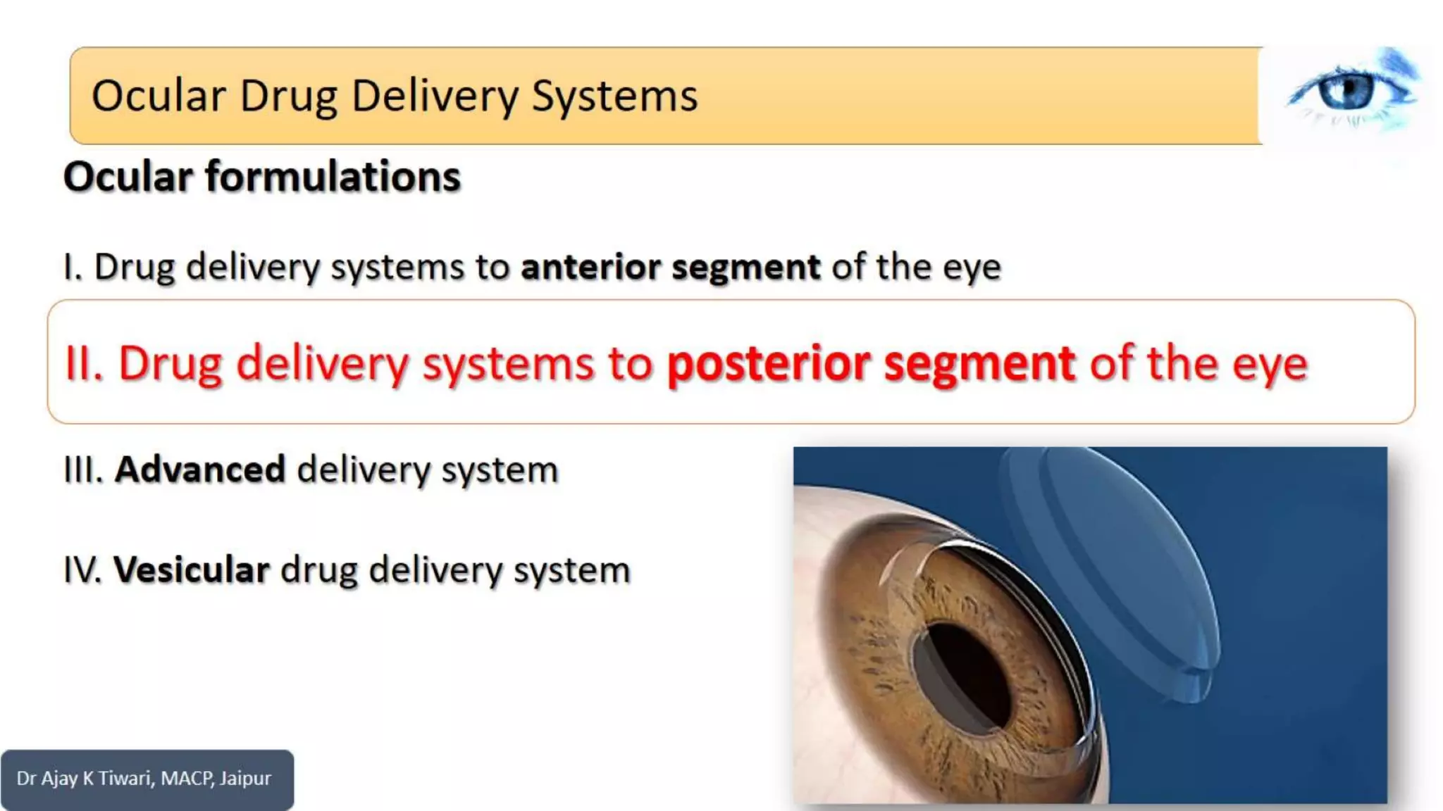 Ocular drug delivery systems (part-4): Drug delivery systems to ...