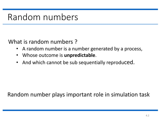 4. random number and it's generating techniques | PPT