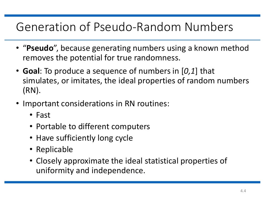 4. random number and it's generating techniques