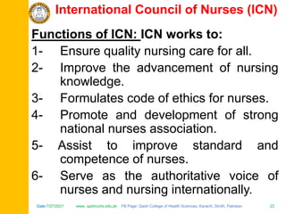 “international health organizations and nursing organizations” | PPTX