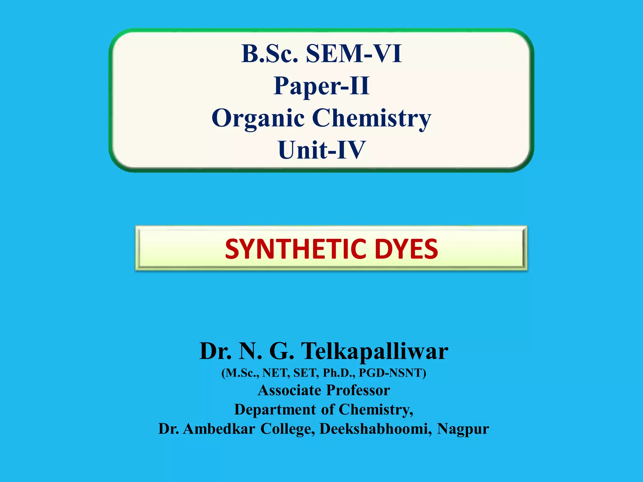 Synthetic Dyes | PDF