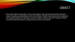 4. tipe data dan operator java | PPTX
