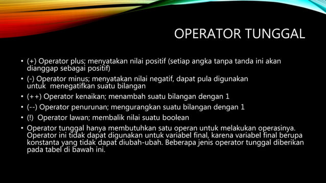 4. tipe data dan operator java | PPTX