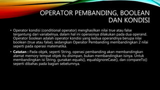 4. tipe data dan operator java | PPTX
