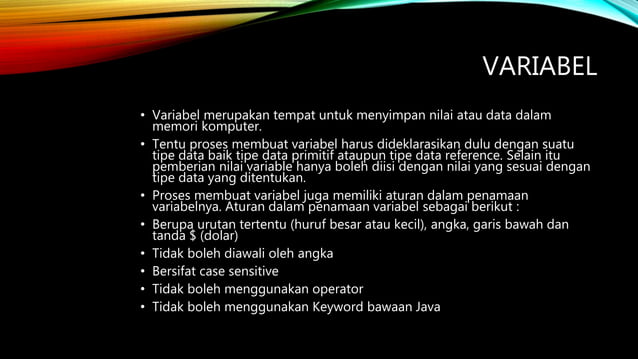 4. tipe data dan operator java | PPTX