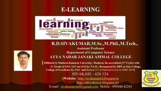 E-Learning - R.D.Sivakumar | PPT