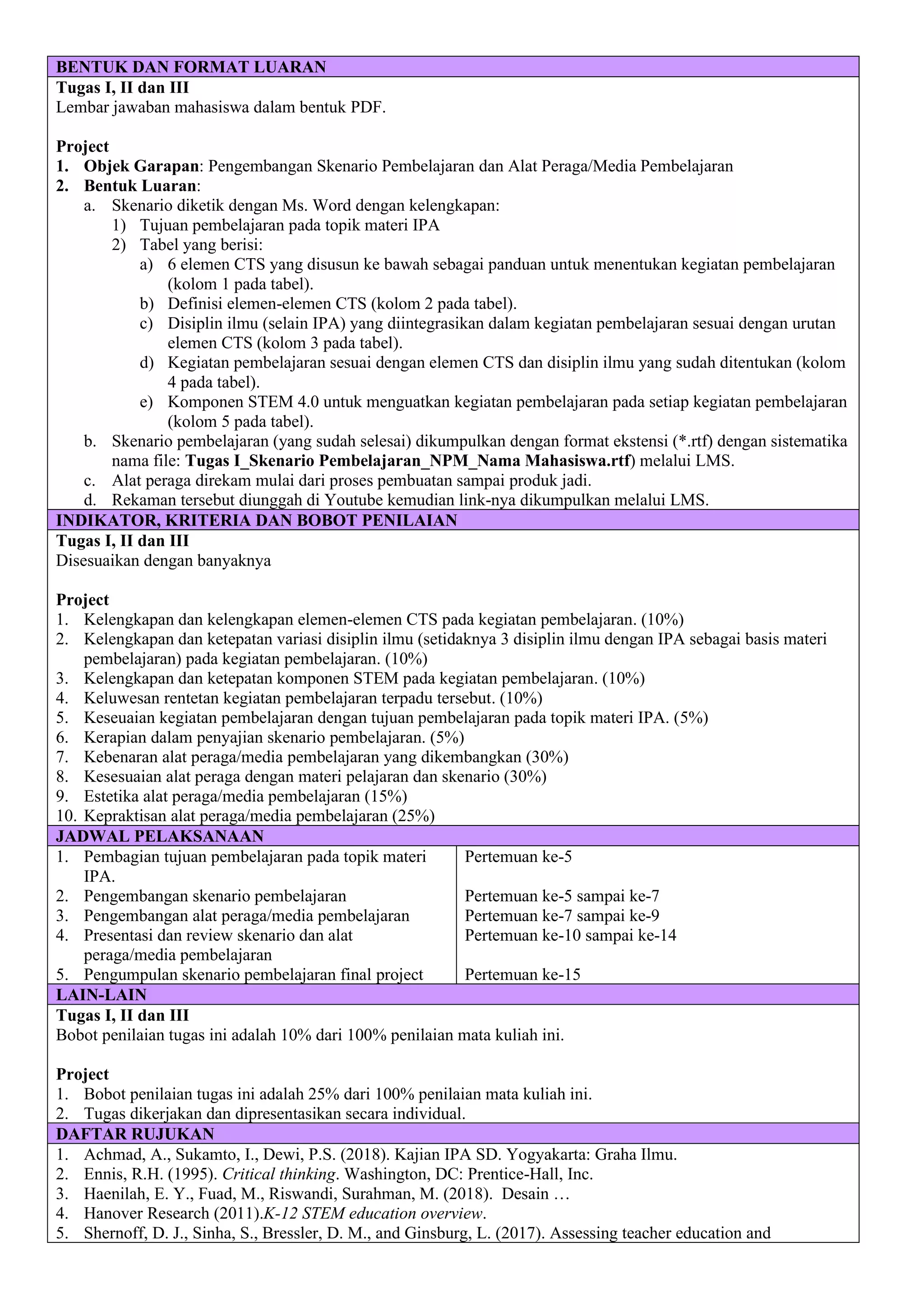 4. rencana tugas | PDF