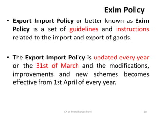 Export, Import ,Export house, Exim Policy | PPT