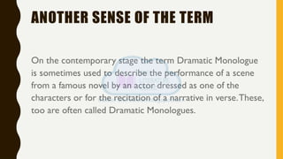 The dramatic monologue | PDF