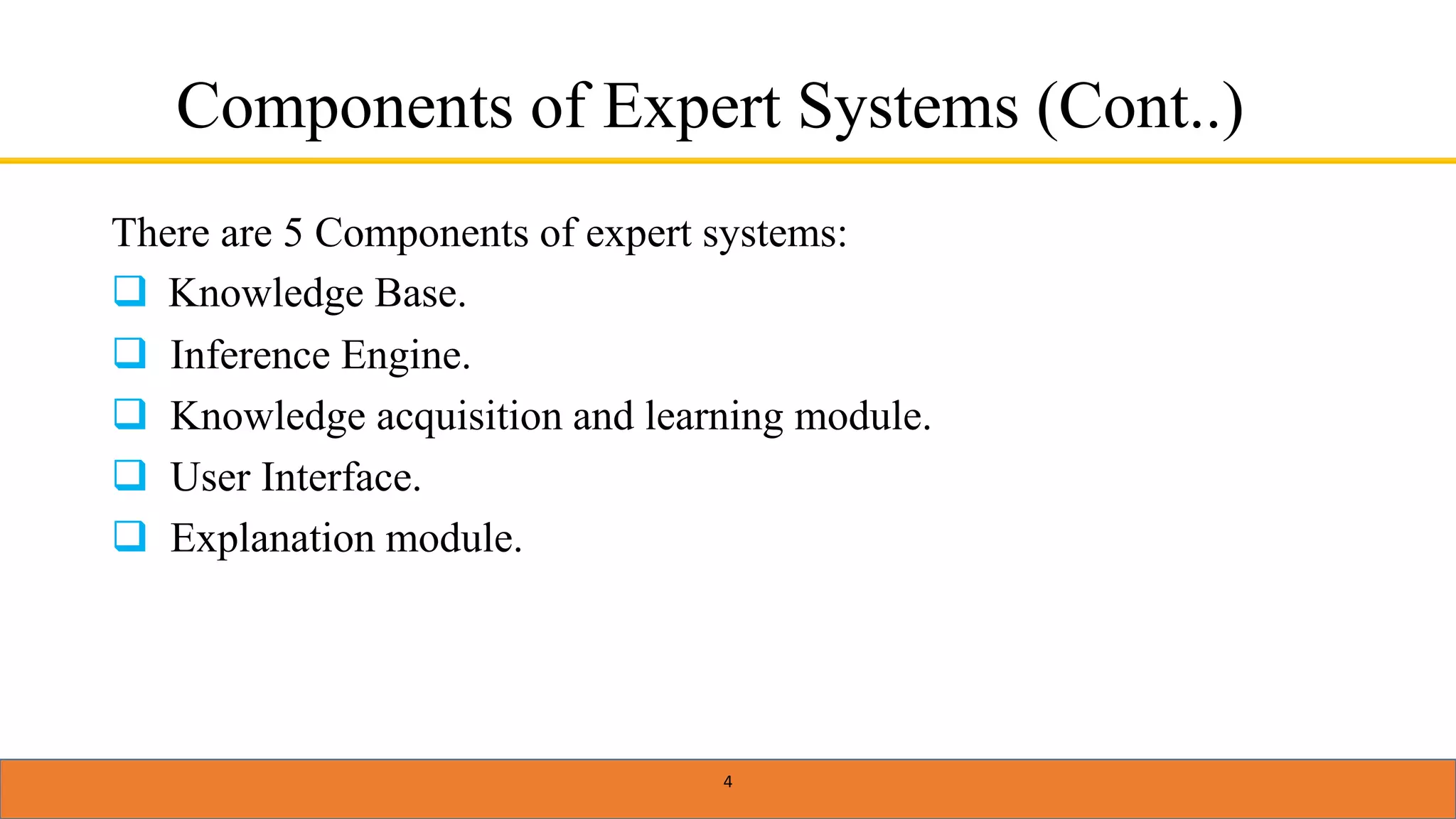 4. components architecture of expert systems | PPTX
