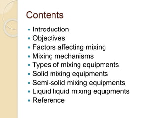 Mixing Technique And Equipments | PPTX