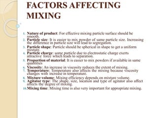 Mixing Technique And Equipments | PPTX