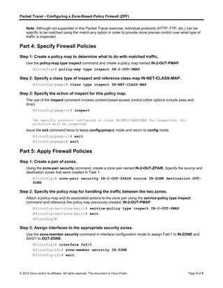 4.4.1.3 packet tracer configuring a zone-based policy firewall (zpf) instructor | PDF