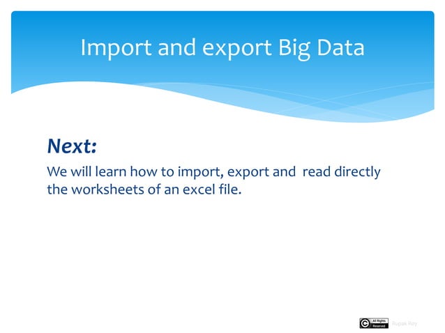 Import and Export Big Data using R Studio | PPT