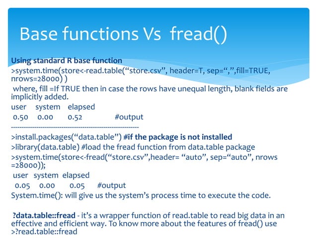 Import and Export Big Data using R Studio | PPT