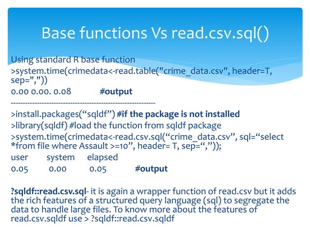 Import and Export Big Data using R Studio | PPT | Free Download