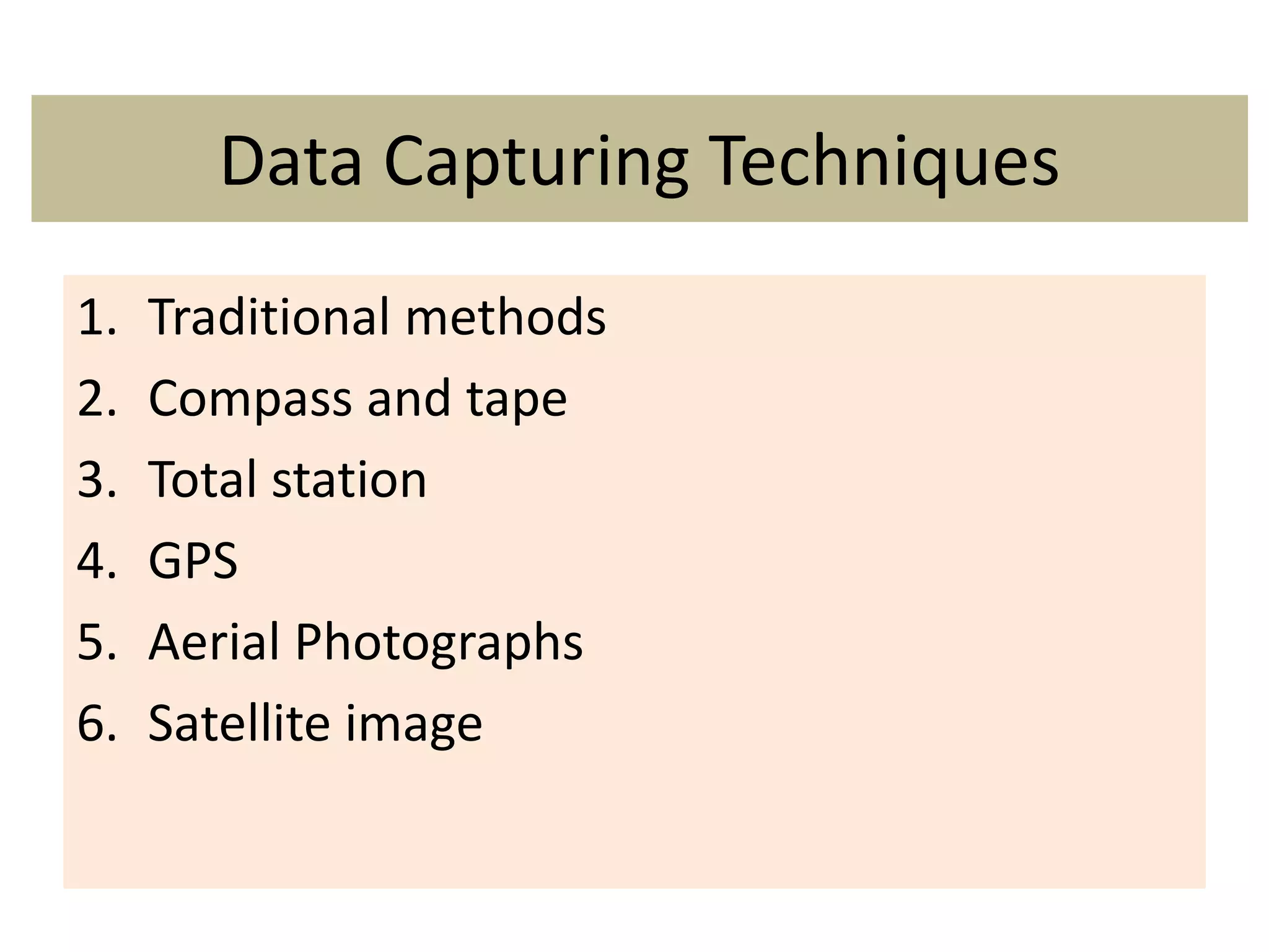 4. lecture 3 data capturing techniques - total station and gps | PPTX