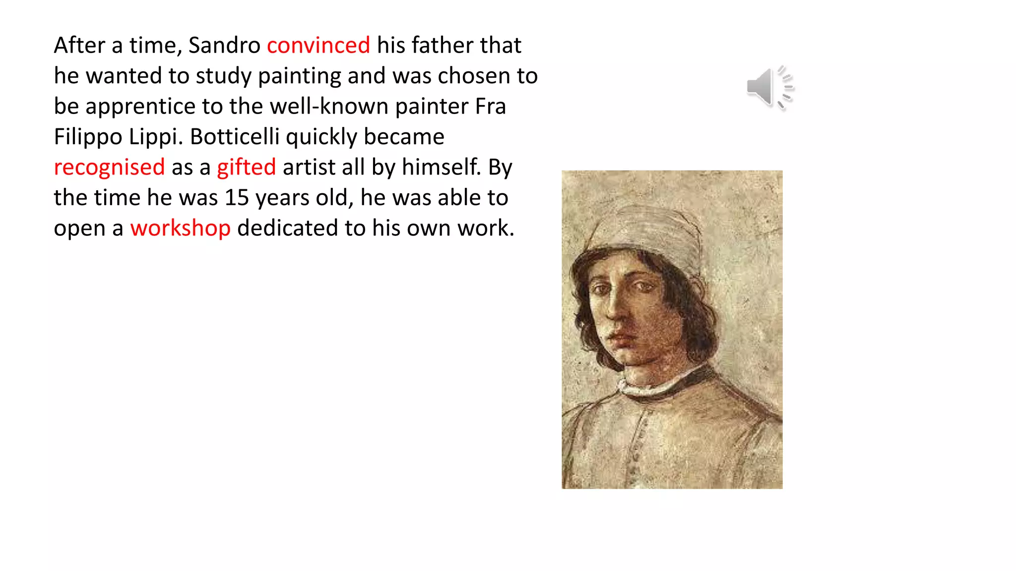 Sandro Botticelli biography for Greek ESL students | PPTX