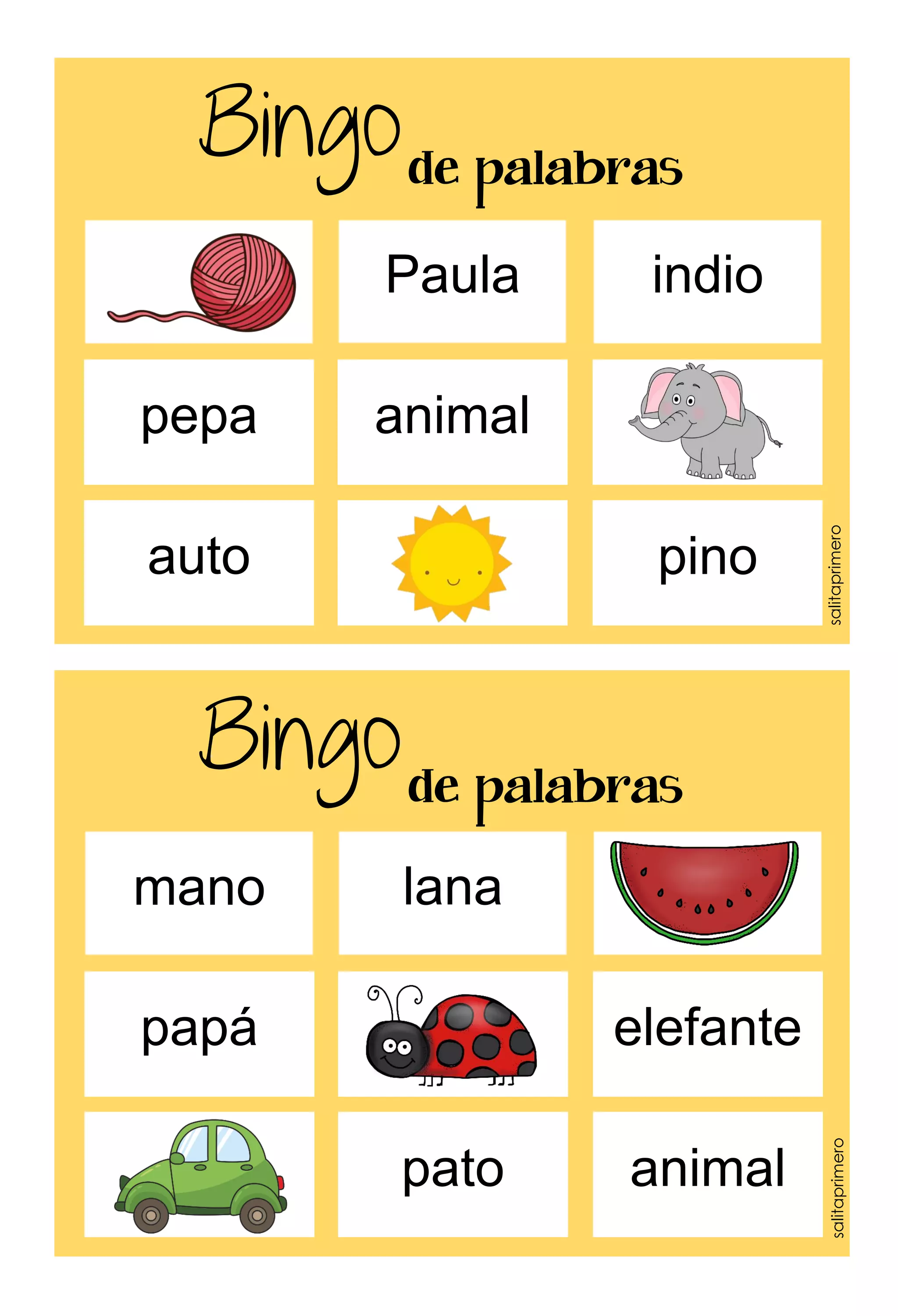 4. bingo de palabras | PDF