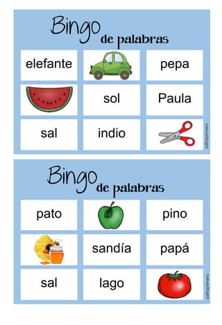 4. bingo de palabras | PDF
