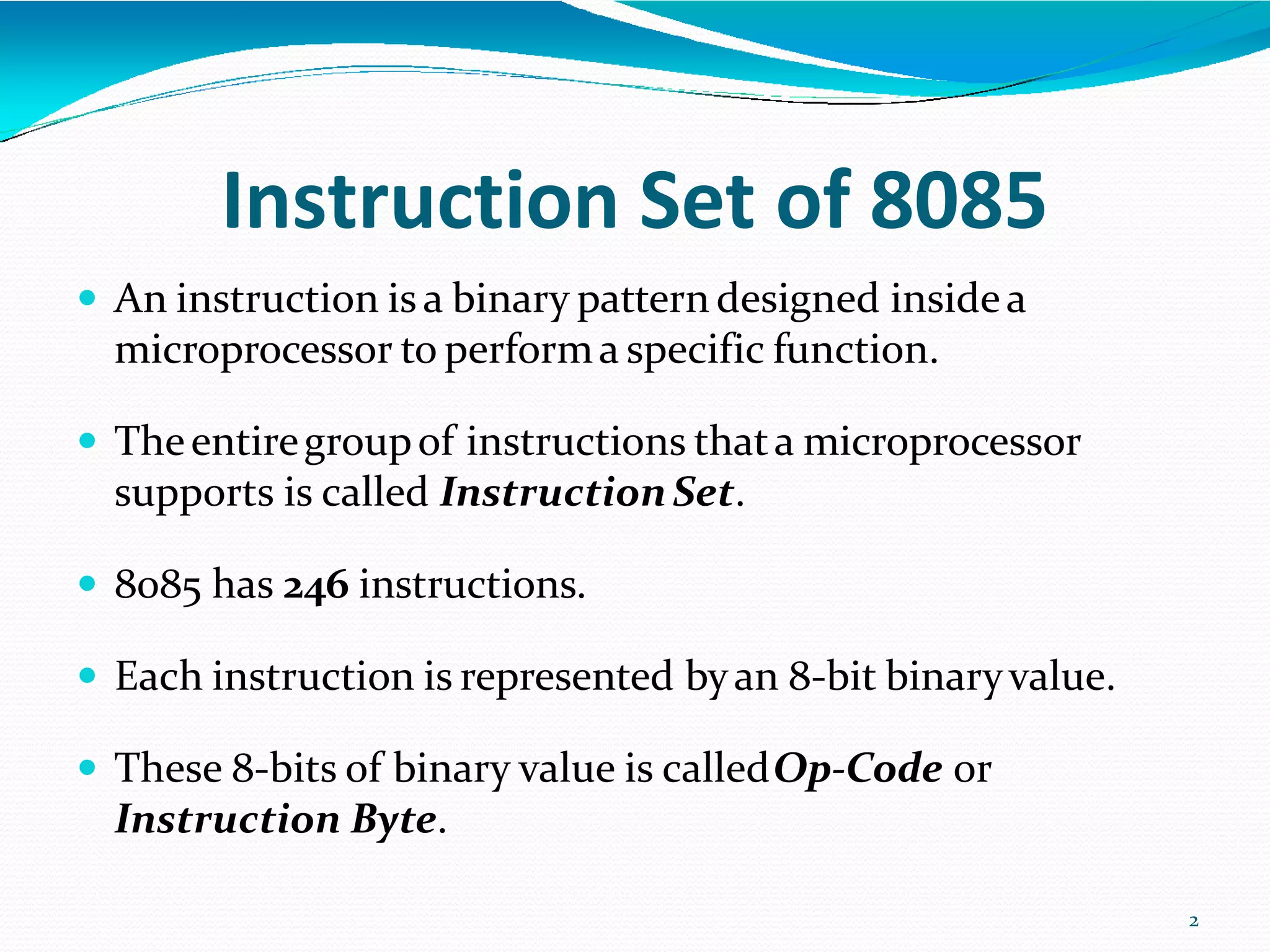 4. Instruction Set Of MP 8085.pptx