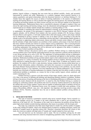 Identifiying of problem solving abilities in Mathematics among Junior ...