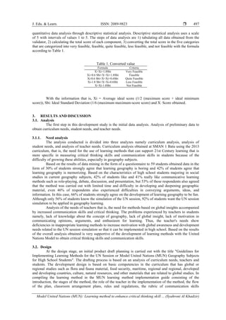 Model united nations (MUN): Learning method to enhance critical ...