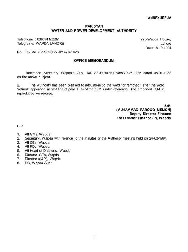 4. WAPDA Retirement Rules 1979.docx | Eldercare | Family and Relationships
