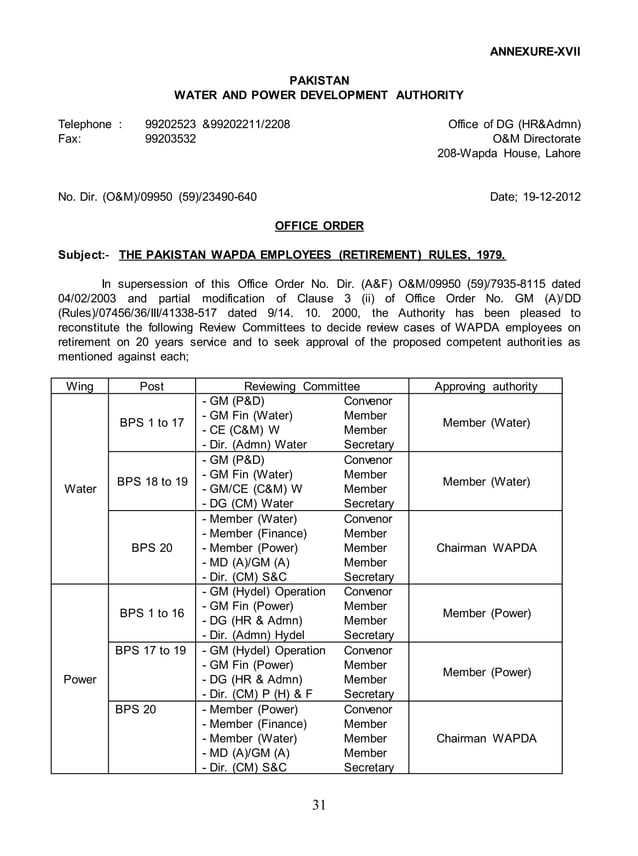 4. WAPDA Retirement Rules 1979.docx | Eldercare | Family and Relationships