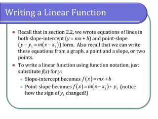 Linear Function Equation