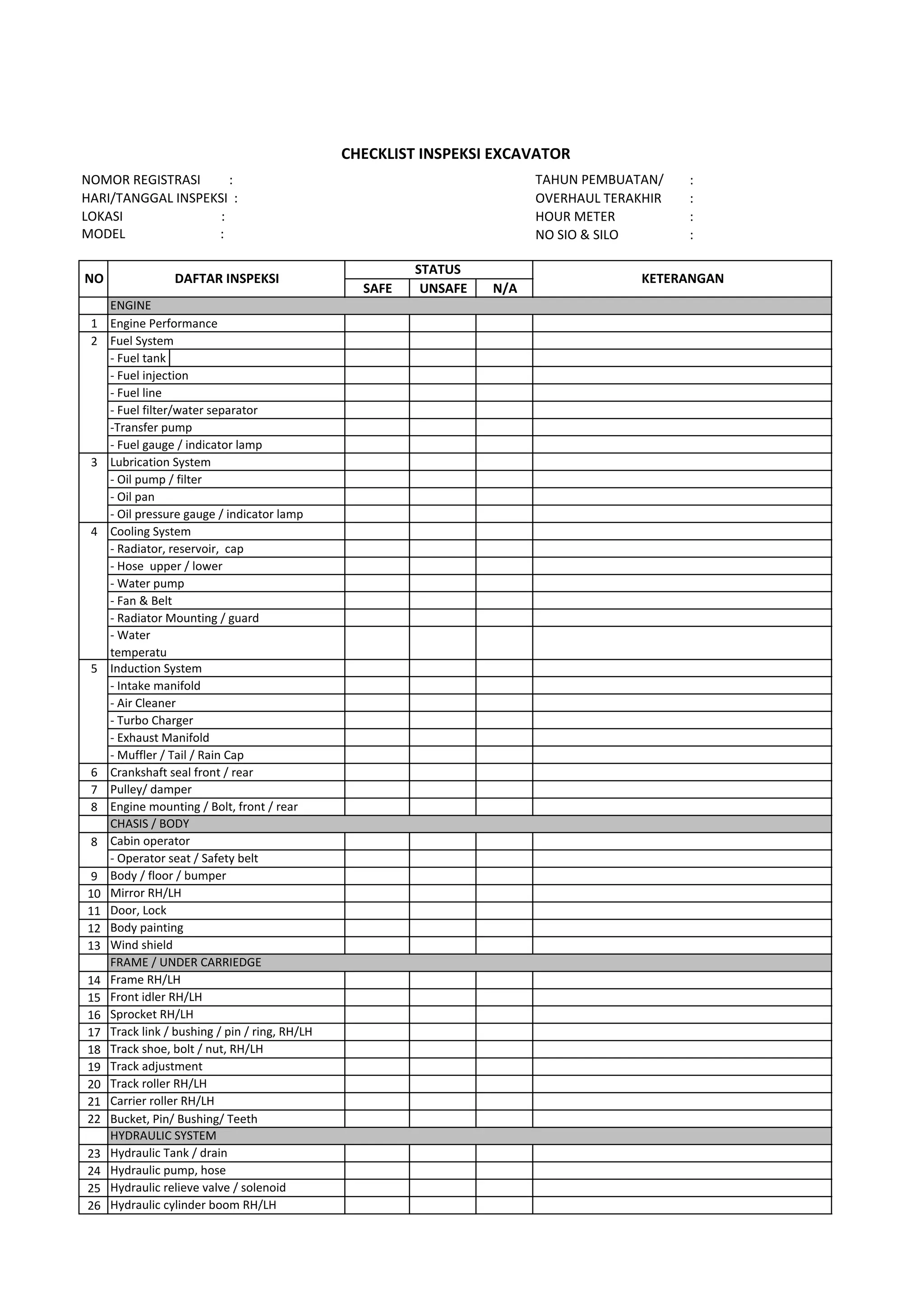 4. Checklist Excavator.pdf