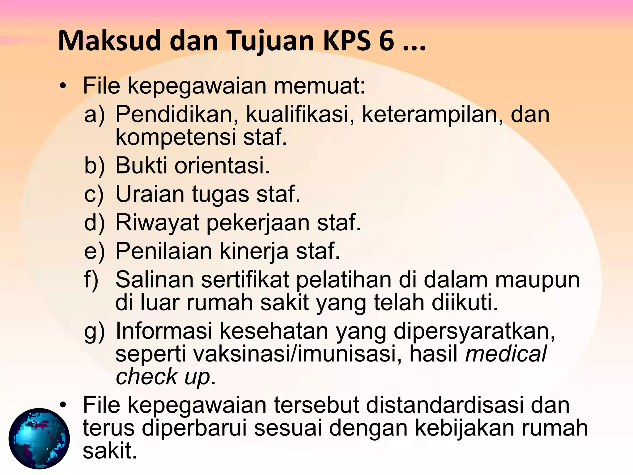 Kualifikasi dan Pendidikan Staf (KPS) _BimTek "Standar AKREDITASI RUMAH SAKIT" | PPTX
