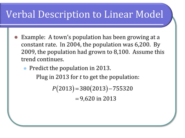 4.2 Modeling With Linear Functions | PPT