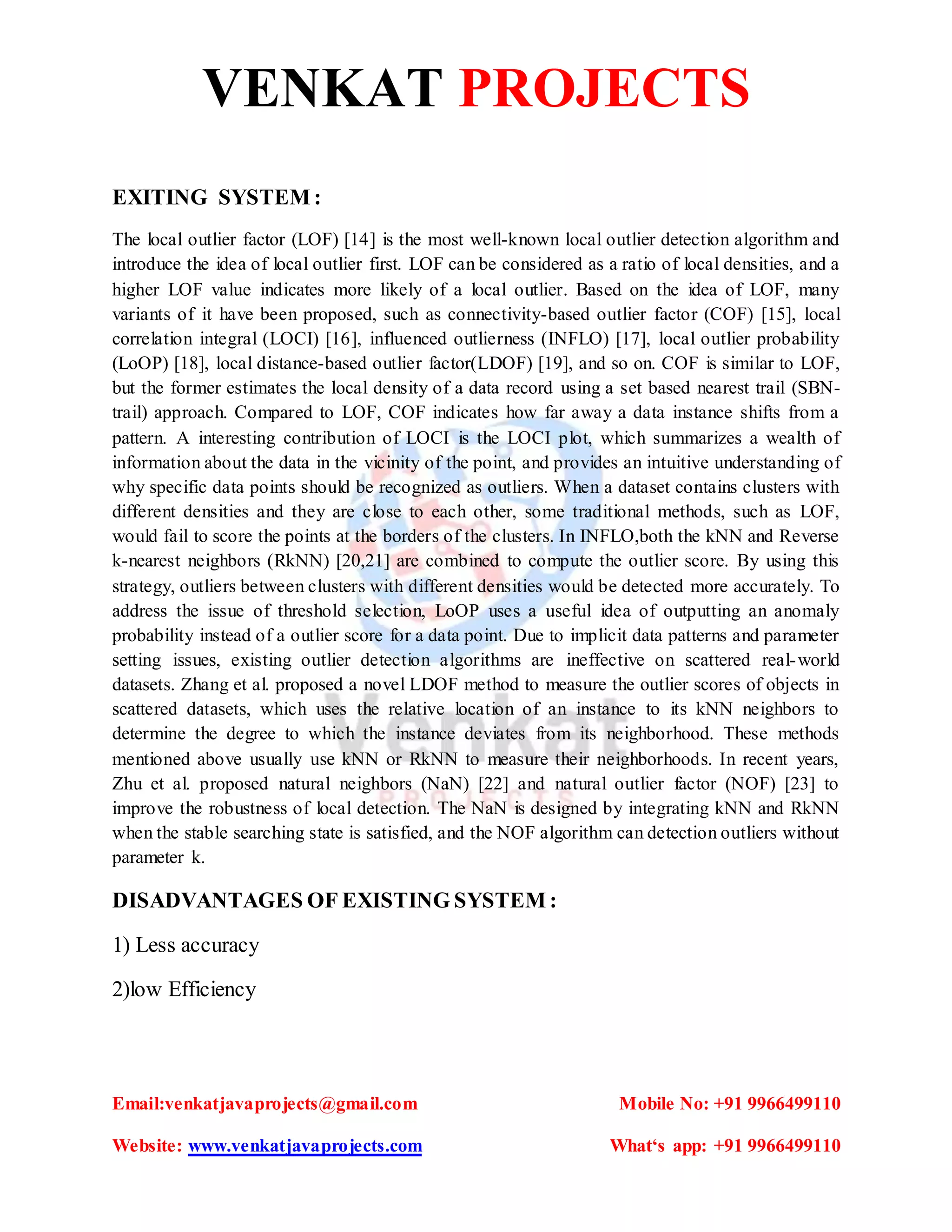 4 Local Dynamic Neighborhood Based Outlier Detection Approach And Its Framework For Large Scale