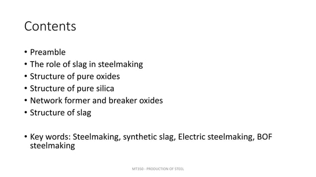 4. Slag in steelmaking.pptx | Chemistry | Science