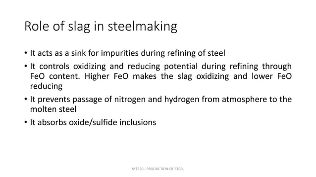 4. Slag in steelmaking.pptx | Chemistry | Science