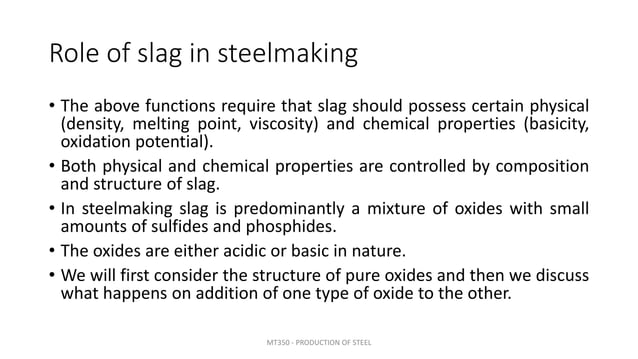 4. Slag in steelmaking.pptx | Chemistry | Science