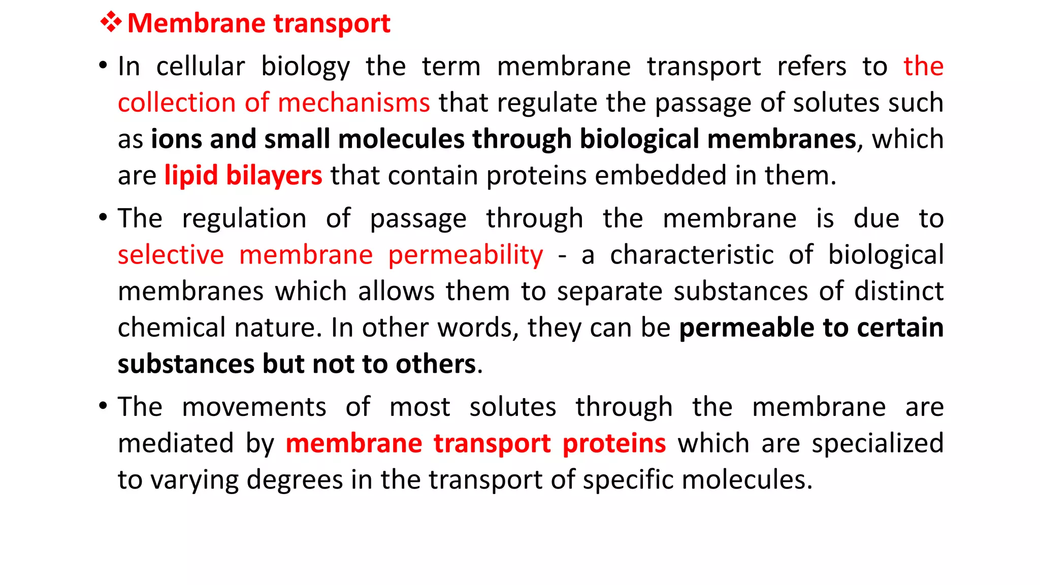 Membrane Transport System | PPT