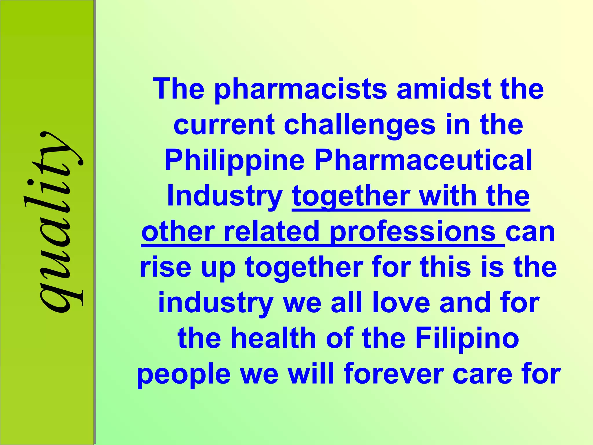 4. The pharmacists amidst the current challenges in the Philippine ...