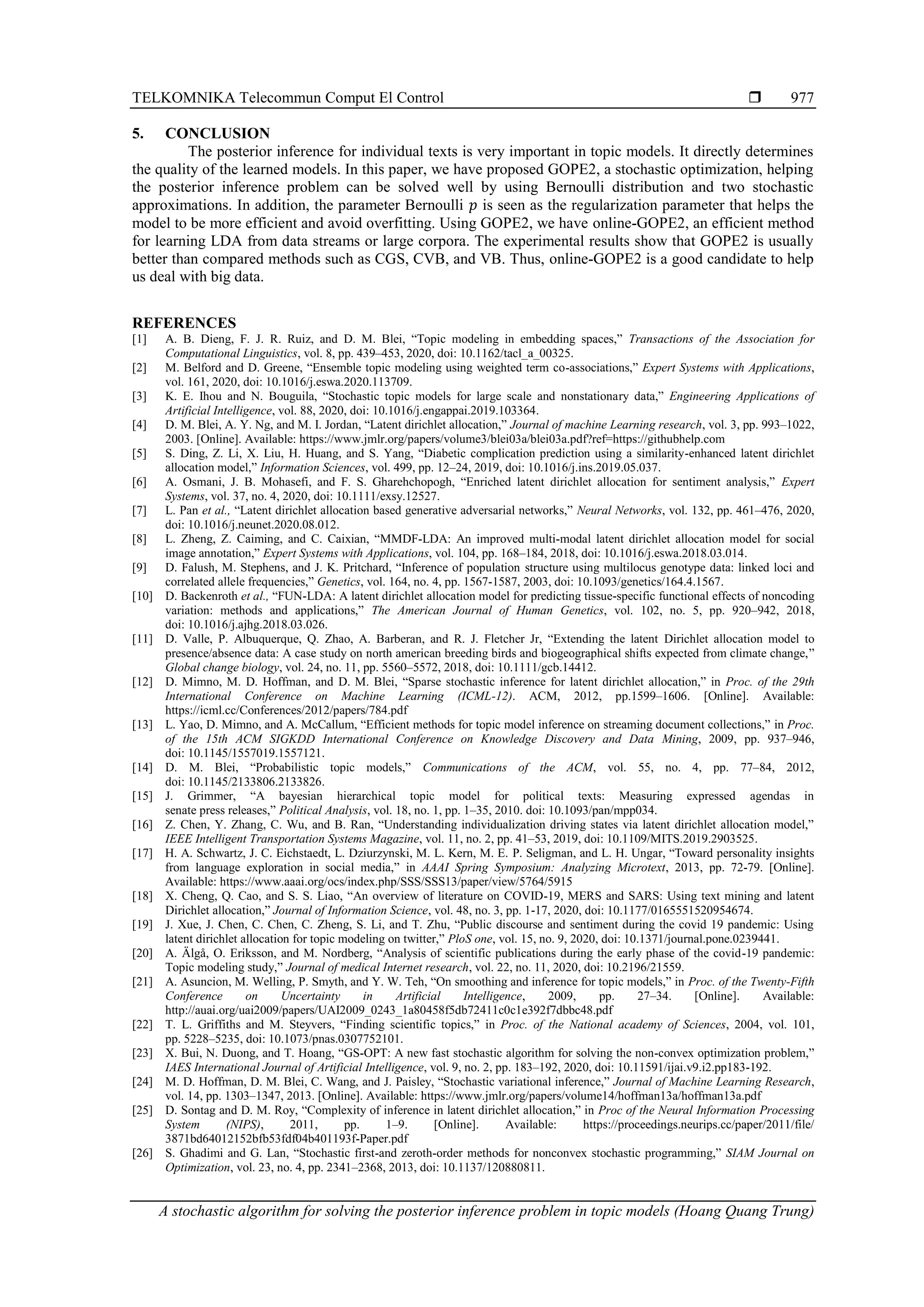 A stochastic algorithm for solving the posterior inference problem in topic models | PDF ...