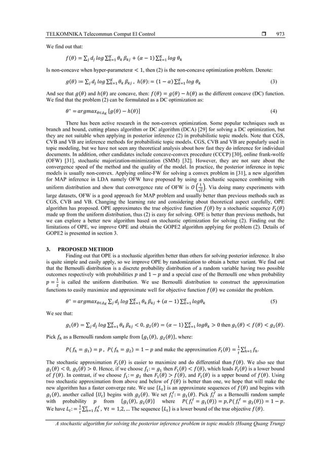 A Stochastic Algorithm For Solving The Posterior Inference Problem In
