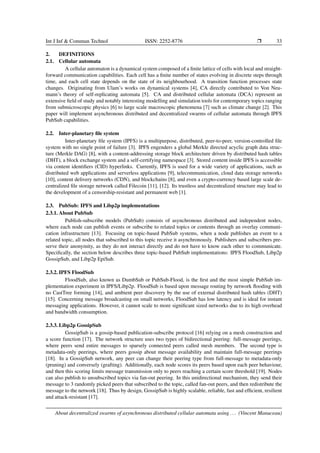 About decentralized swarms of asynchronous distributed cellular automata using inter-planetary ...