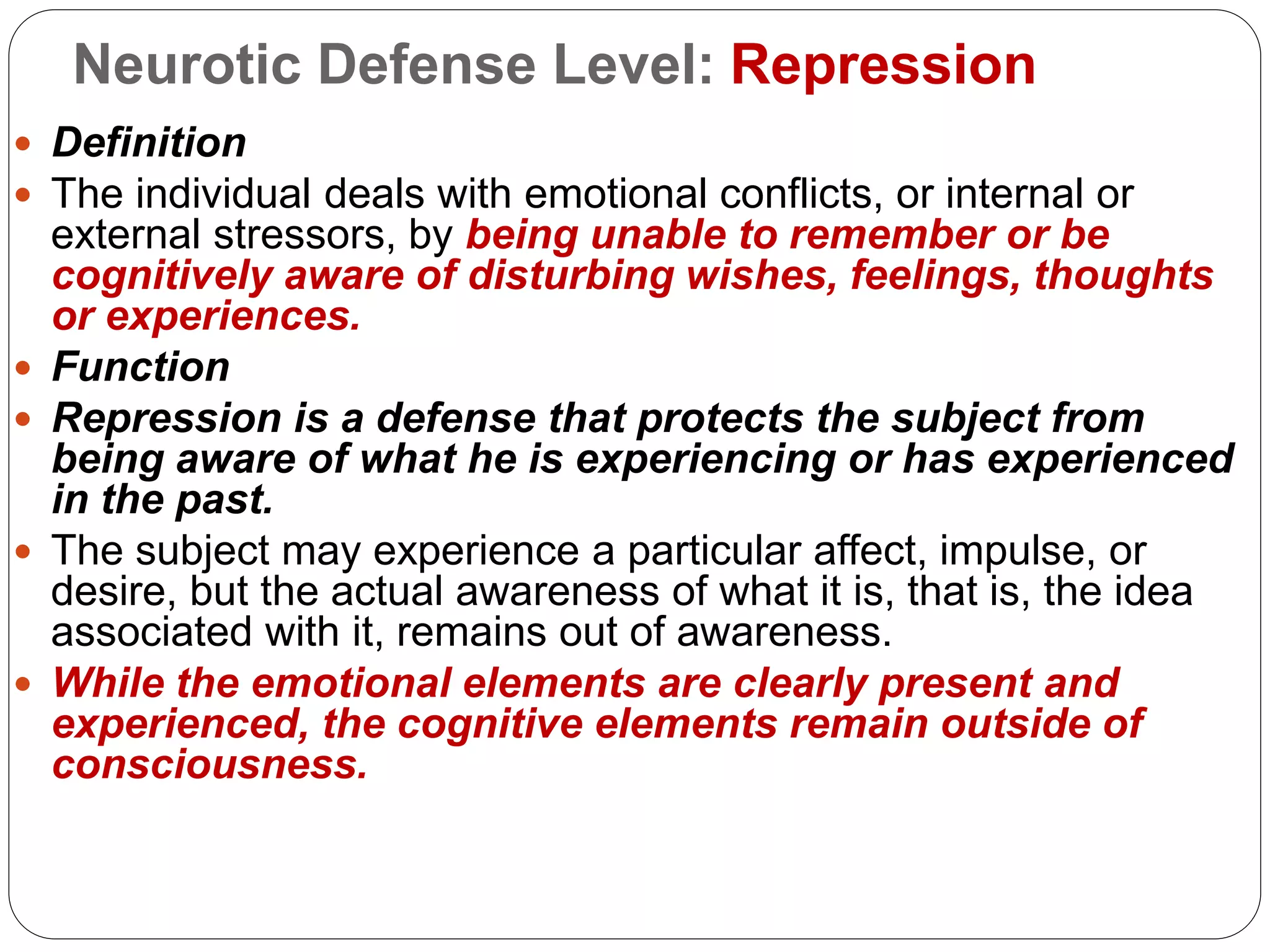 4.Defense mechanisms-Neurotic Defense Level.pptx