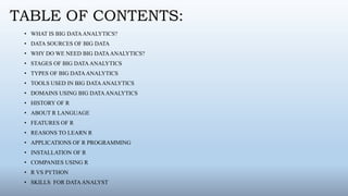BIG DATA ANALYTICS USING R | PPTX