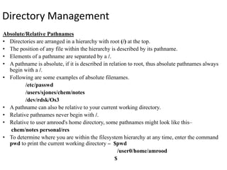 Directory Management in Unix | PPTX
