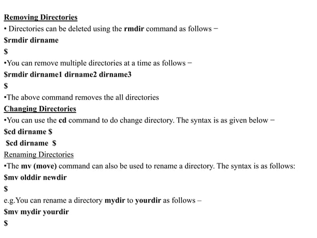 Directory Management in Unix | PPT