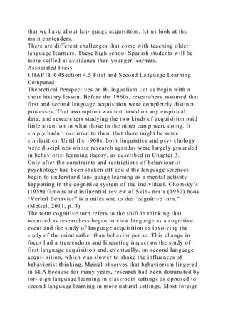 4.5 First and Second Language Learning Compared With simultaneous .docx