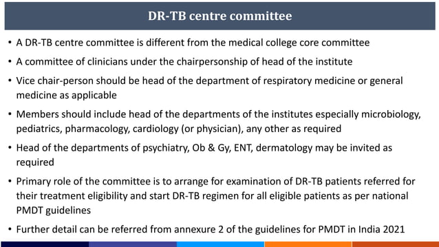Establishment and responsibilities of DR-TB centers | PPTX | Physical ...